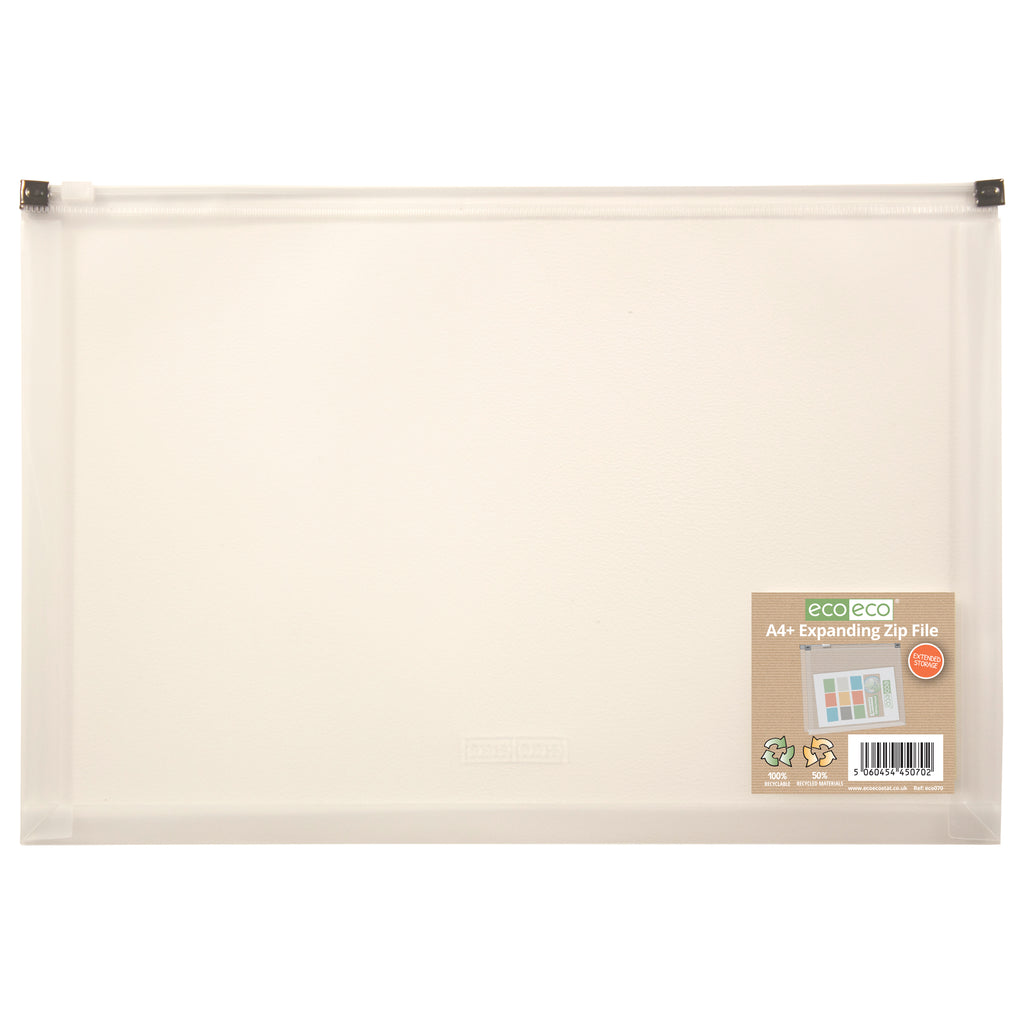 A4+ 50% Recycled Expanding Zip File – eco-eco Stationery